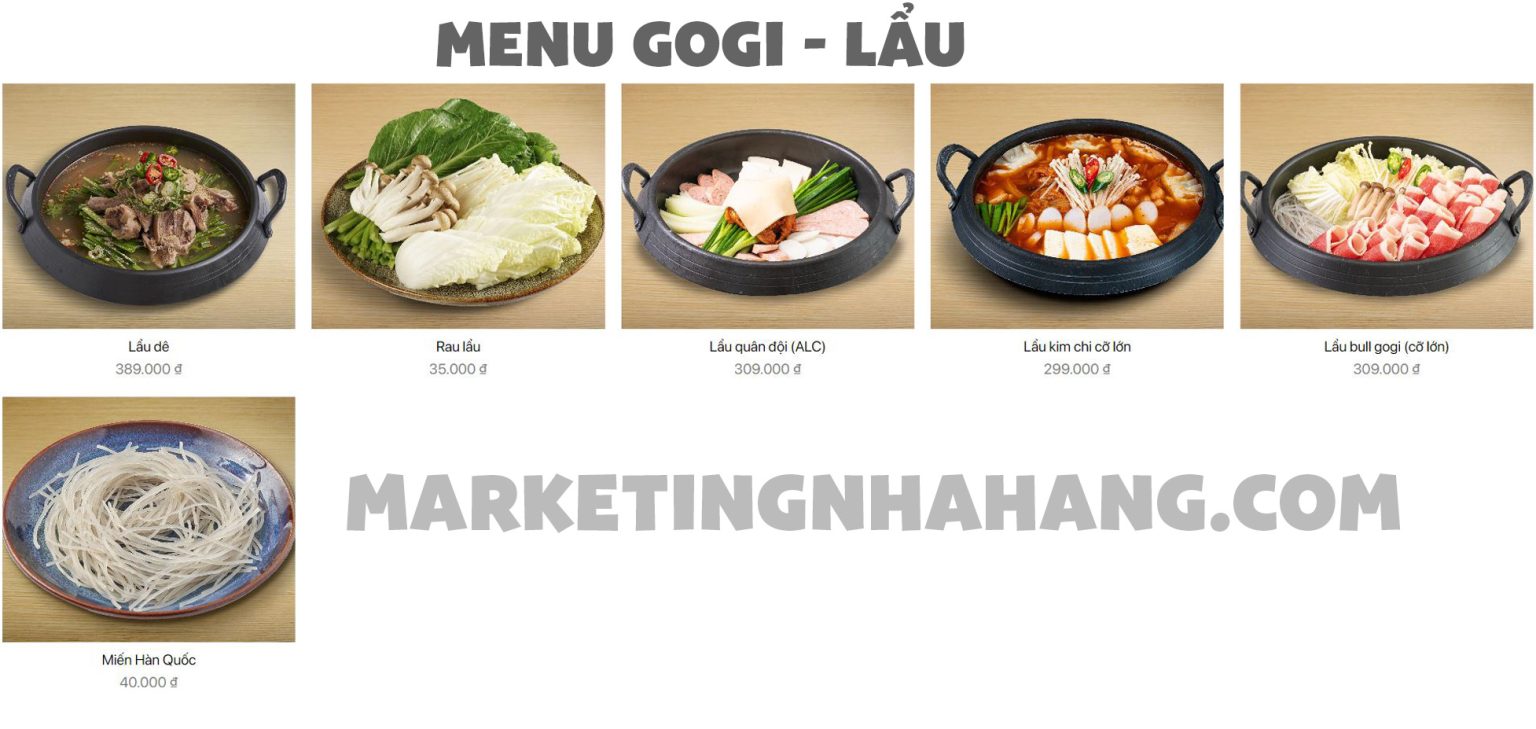 Menu Gogi House 2024: Thiên Đường Ẩm Thực Hàn Quốc | Marketingnhahang.com